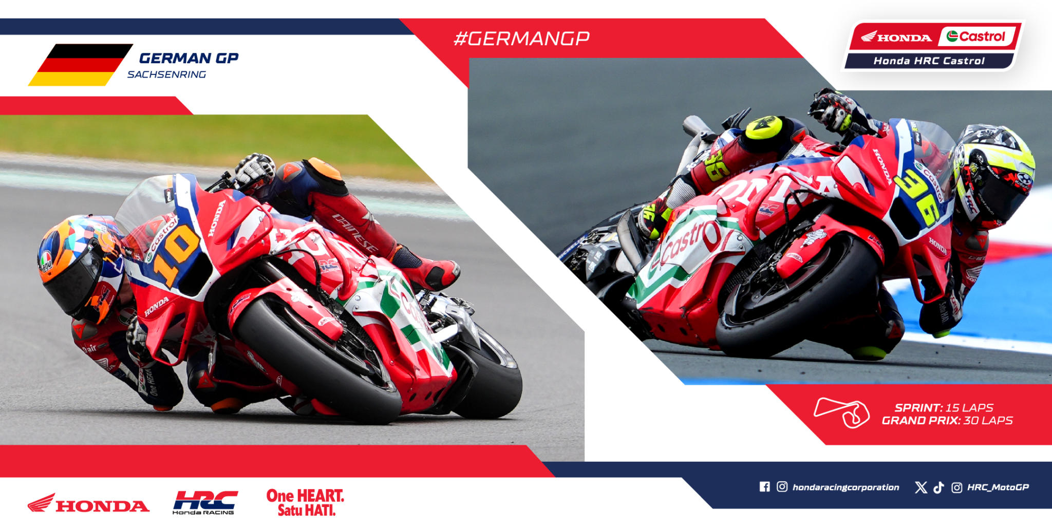 Honda HRC Castrol call in at the Sachsenring